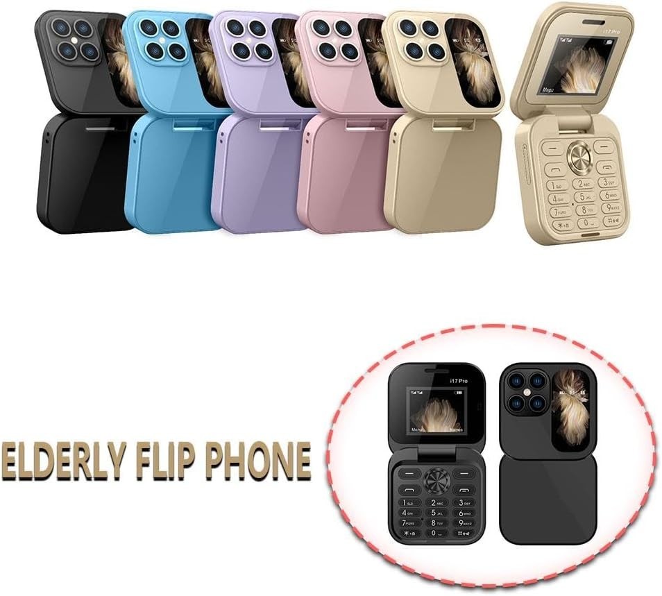 NEW Android 32 GB i17 PRO Mini Flip Mobile Phone Foldable Cell Phone FM Radio 2 SIM Small ...