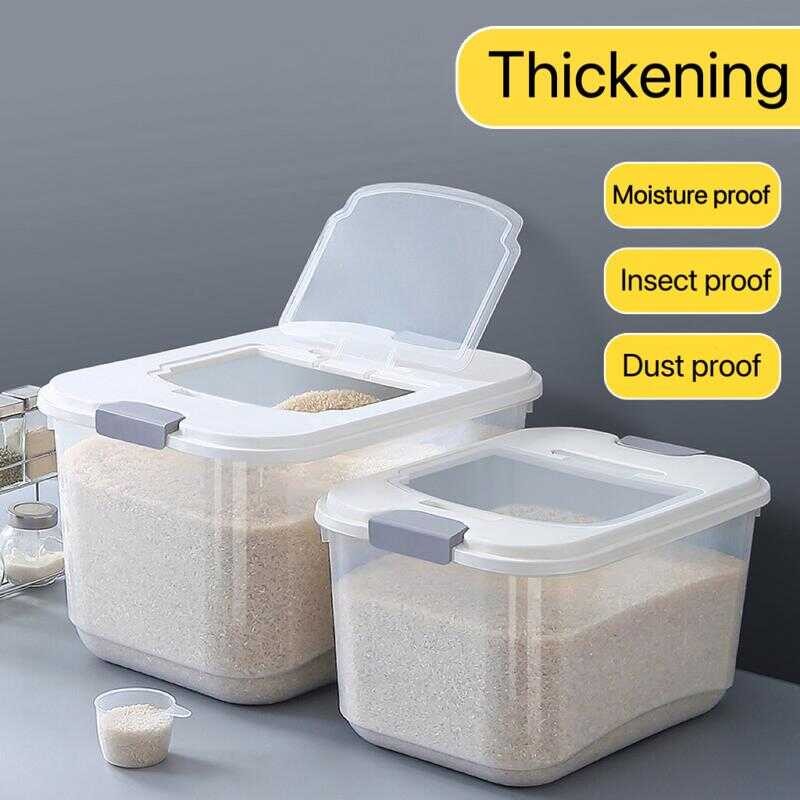 Rice Container Food Storage Containers With Lids Kitchen Plastic Food ...