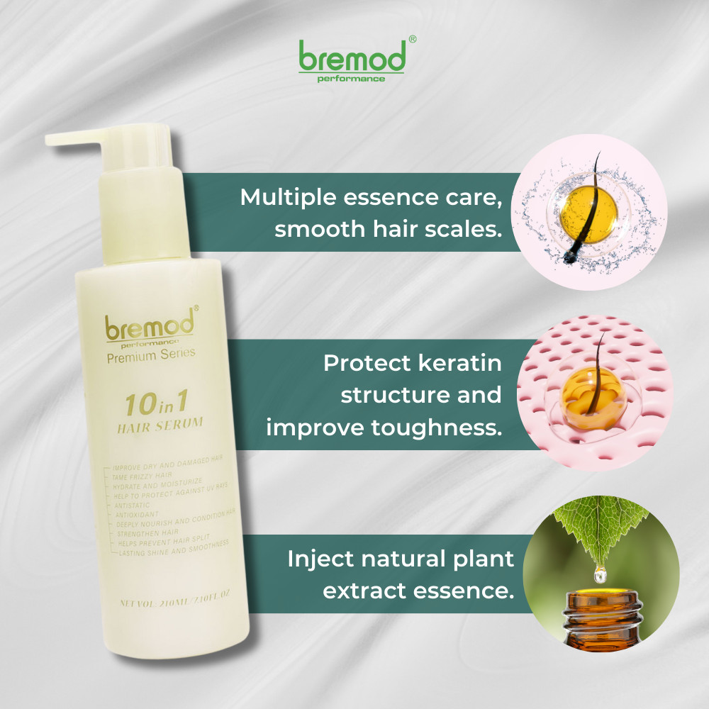 Bremod 10 In 1 Hair Serum Moroccan Argan Oil Repair Dry Damaged Hydrate ...