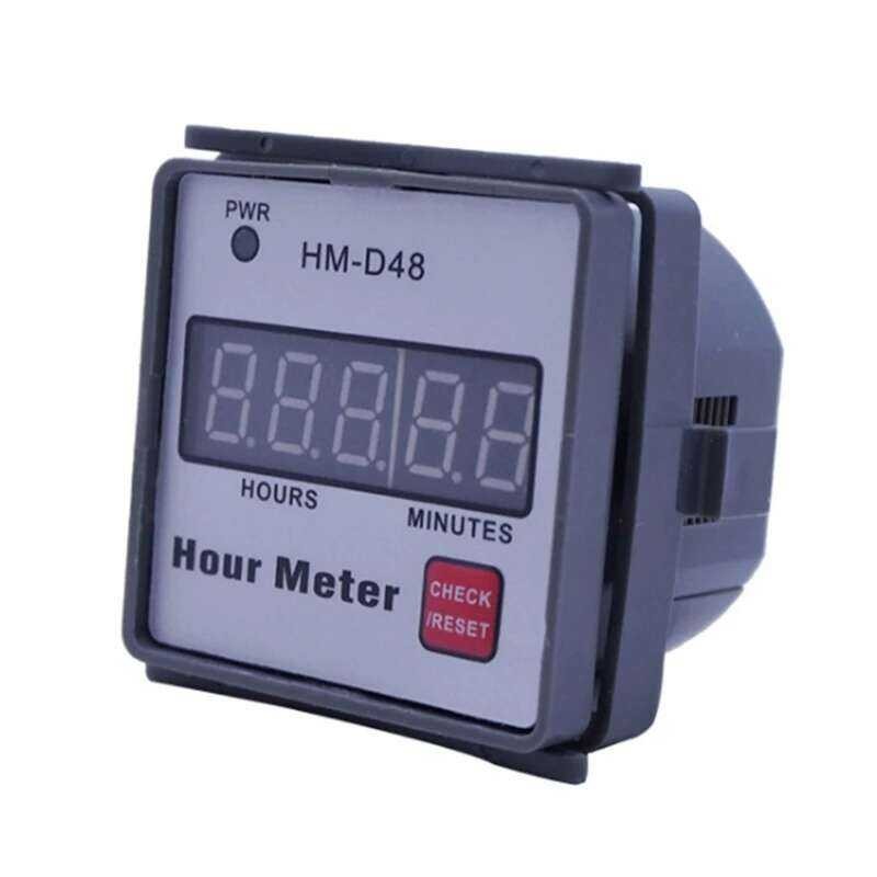 Hour Hm-D48 Meter Digital Hourmeter 0‑999.99H Timer AC 220V For Motor Lawn Mower | Shopee ...