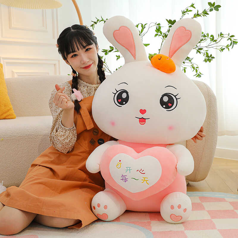 Hugging B Plush Doll Sitting Posture White Rabbit Plush Toy Er Soft ...