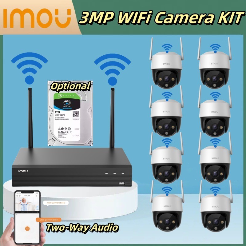 IMOU CCTV 3MP NVR 4/8 Channel Package Wireless CCTV Camera With Audio ...