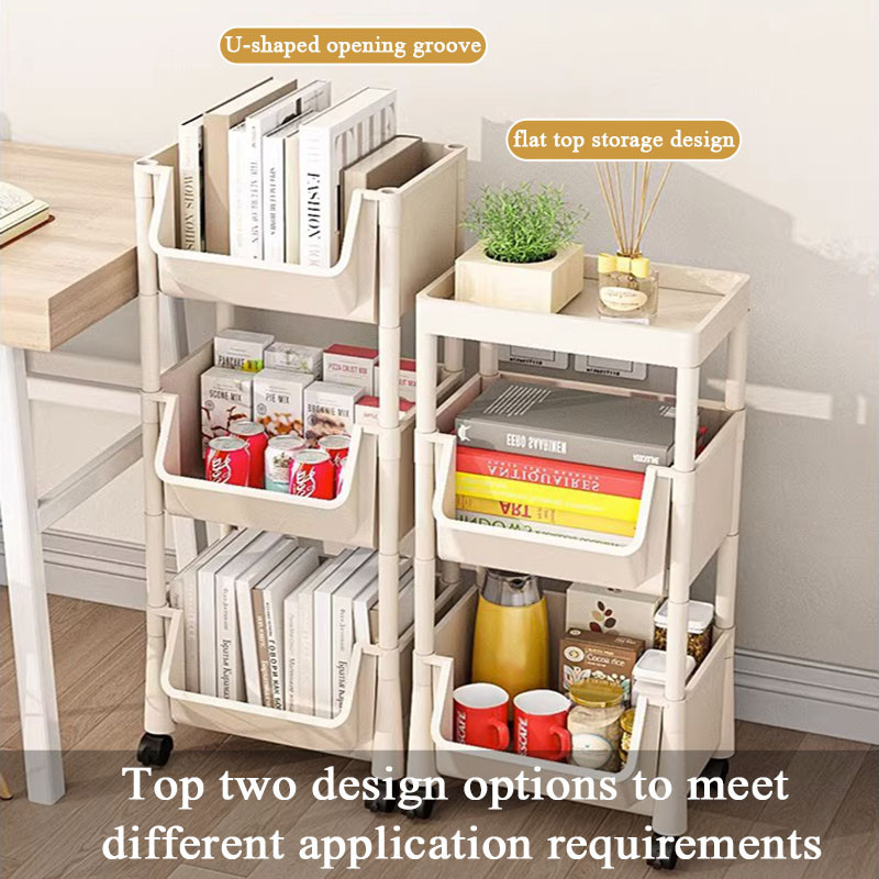 Suez 2/3/4/5 Layers Book Shelf Moving Rack Kitchen Storage Trolley Cart ...