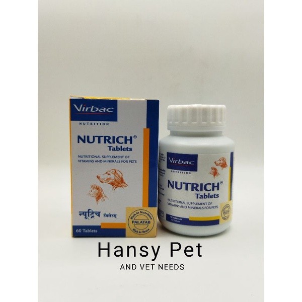 May 2025 expiry Virbac Nutrich 60 tabs (Vitamins for Dogs) | Shopee ...