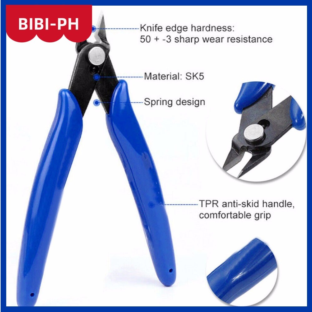 {BIBI}1 Pack 170 Flush Wire Cutter Blue Diagonal Cutting Pliers Side ...