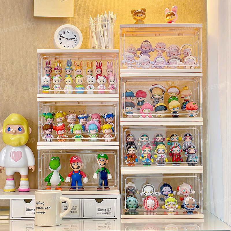 2Layer Clear Figure Doll Display Box Model Cabinet Popmart Collectibles ...