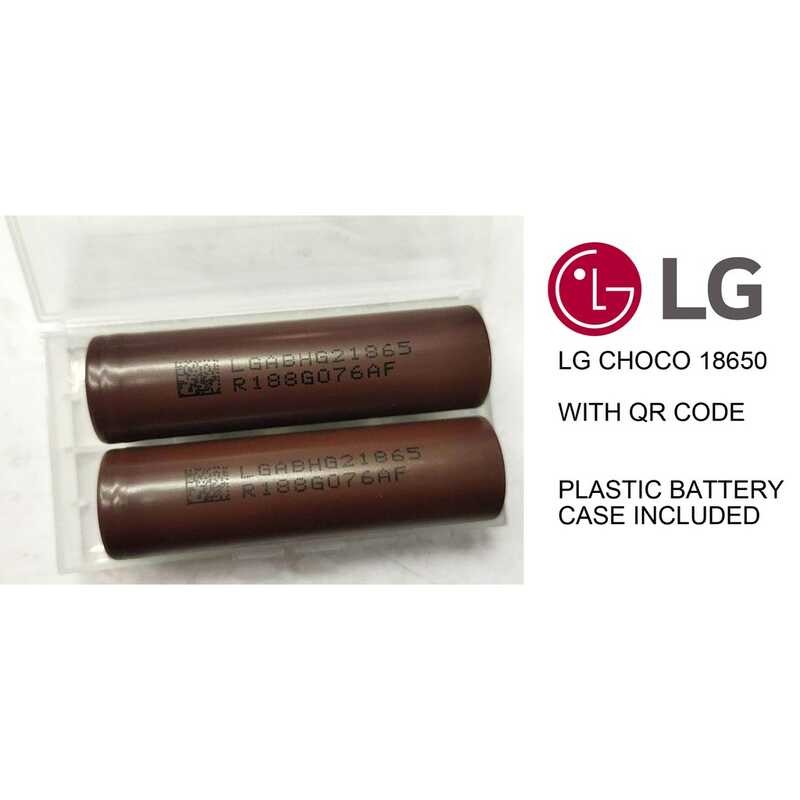 LG Choco Lghg2 18650 3.7V Rechargeable Battery QR Code(1 Pair) (2Pcs ...