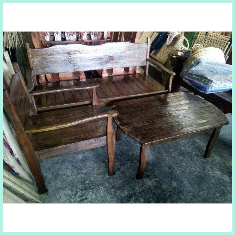 MAHOGANY WOOD SALA SET /SOFABED W/ BUILT-IN CABINETS | Shopee Philippines