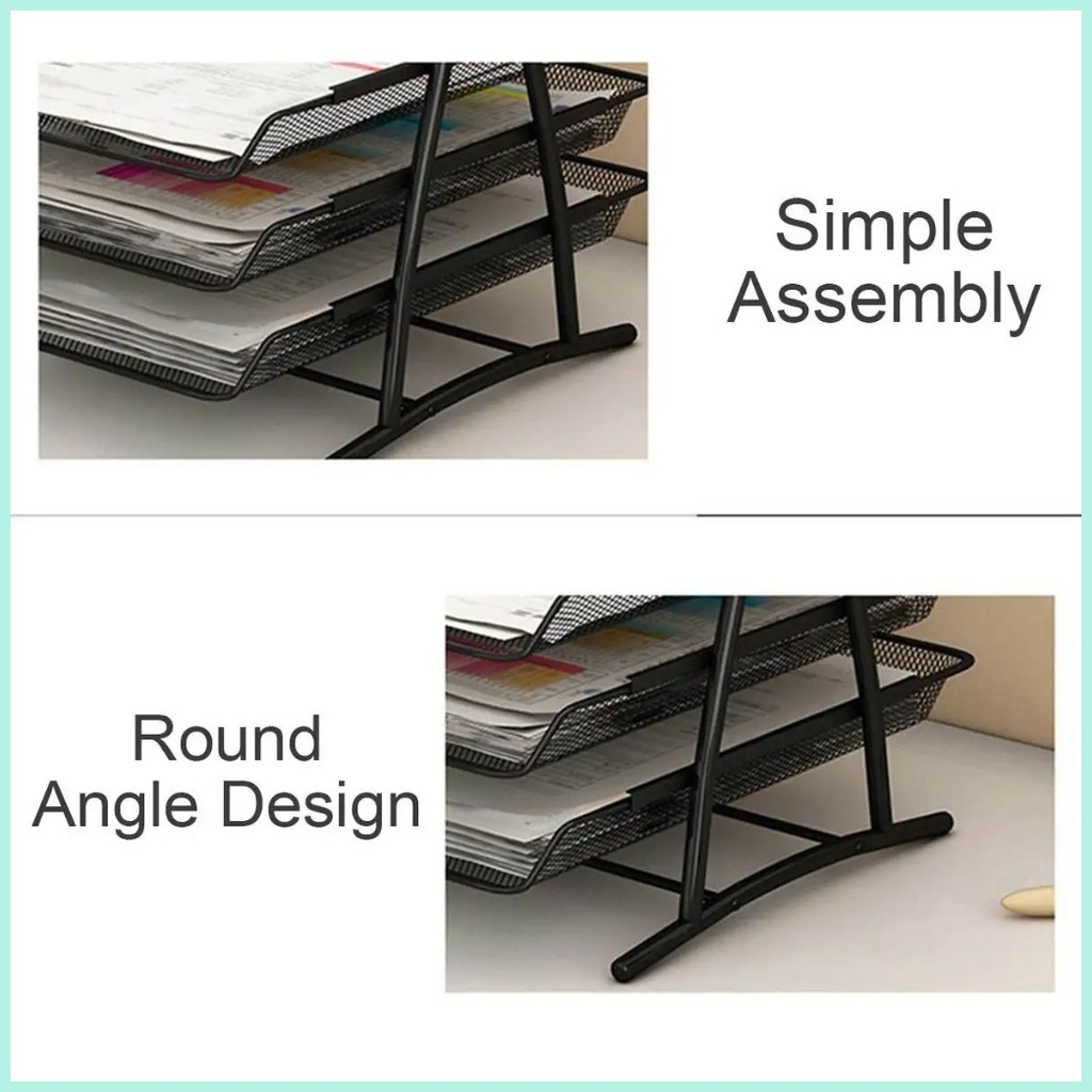 4 Layer Desk File Organizer Document Paper Tray, Magazine Case | Shopee ...