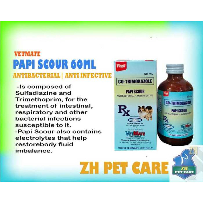PAPI SCOUR Oral Suspension (Anti-Bacterial) For Dogs & Cats | 60Ml ...