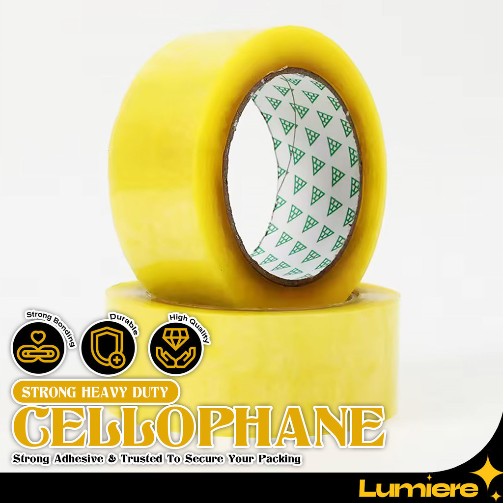 Packer Packing Yellow Tape 45mmX60mm Heavy Duty Strong Adhesive ...