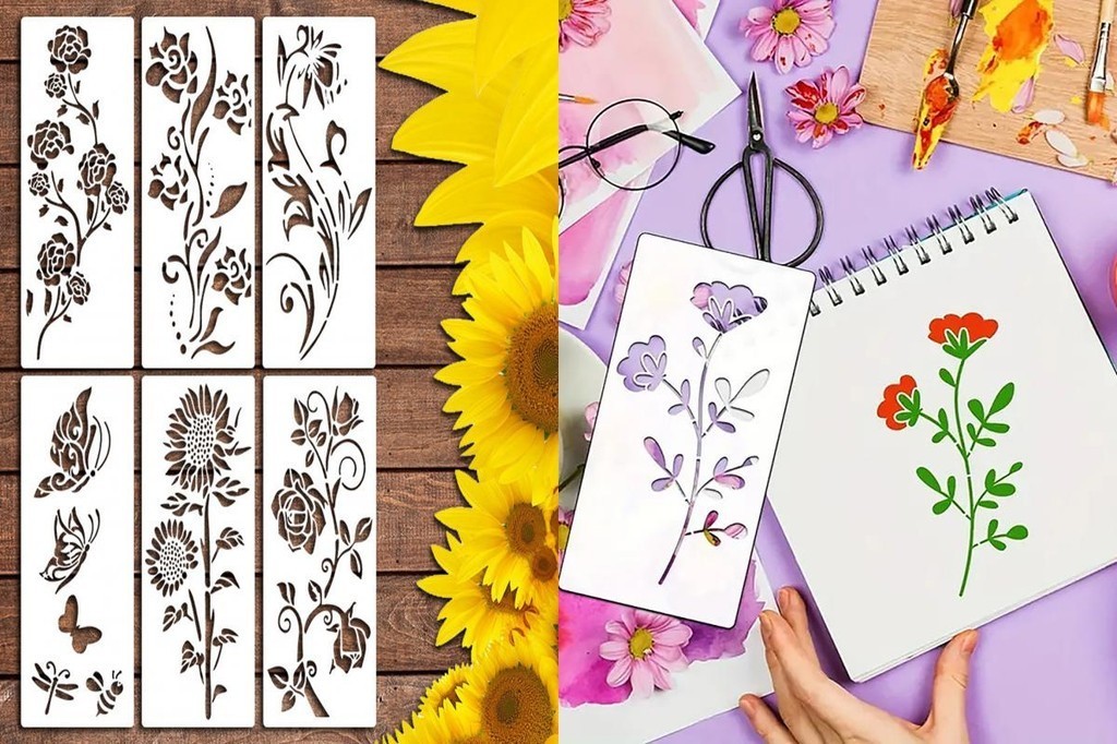 [BBO] Flower Stem Stencil Template Painting Template for Fence ...