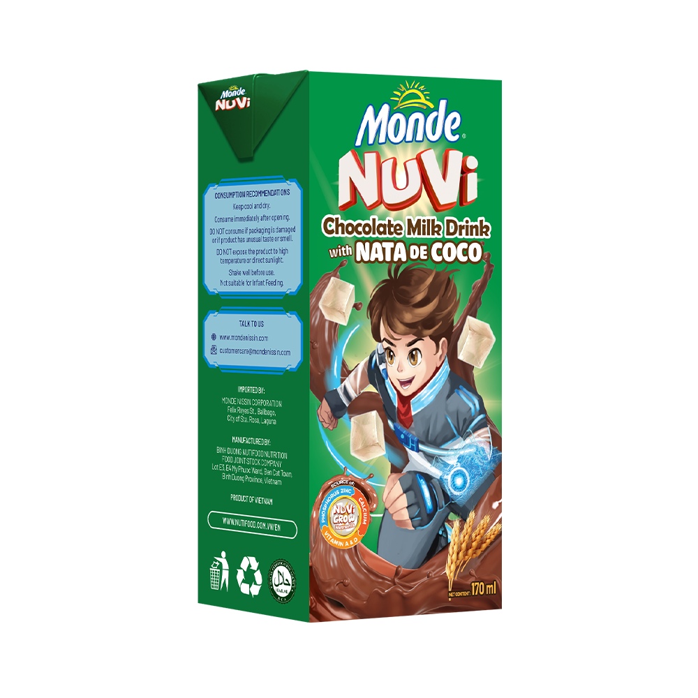Monde Nuvi Chocolate Milk Drink with Nata de Coco 170ml | Shopee Philippines