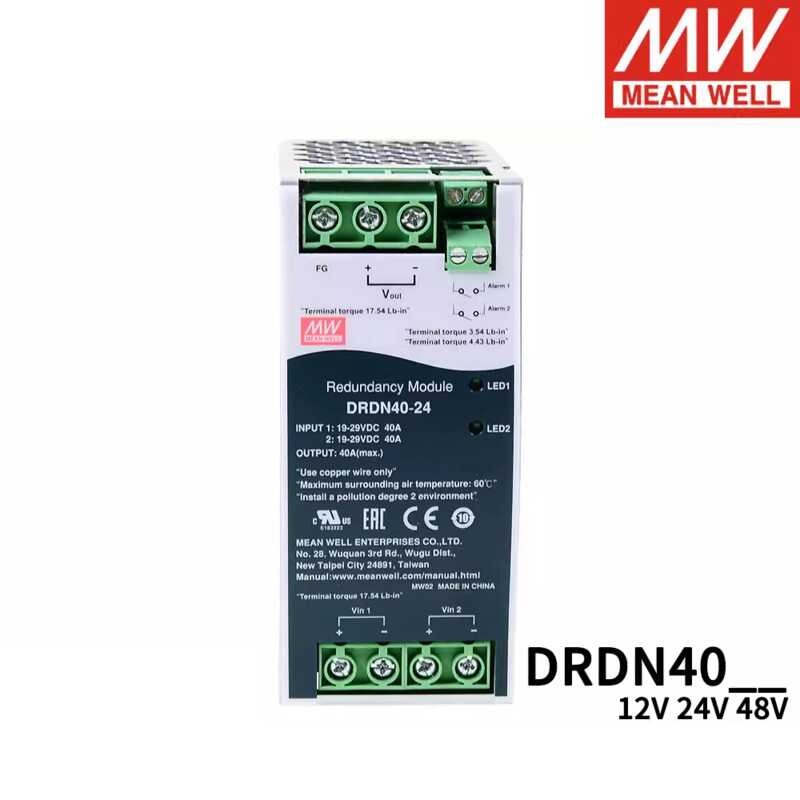 MEAN WELL Original Drdn40 12V 24V 48V DC 40A DIN Rail Type Supply ...