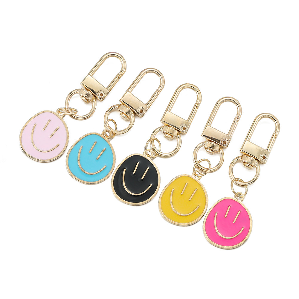 St. kunkka Golden Key Chain Alloy Smiley Keychain Colorful Smiley ...