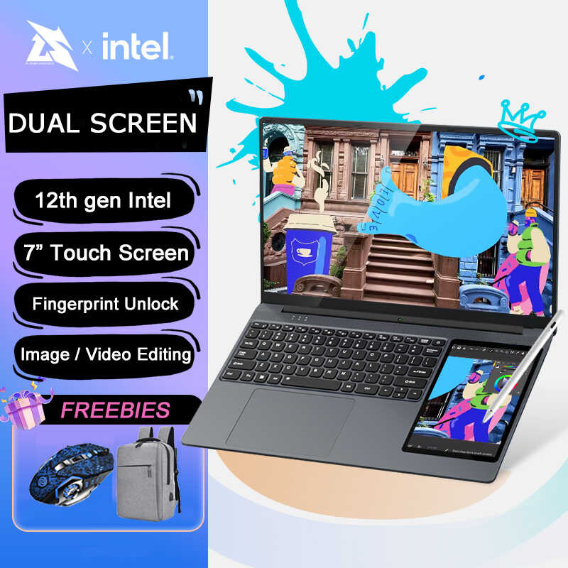 Laptop Intel Factory N5095 12Th Gen Processor 15.6" Dual 7" Touch ...