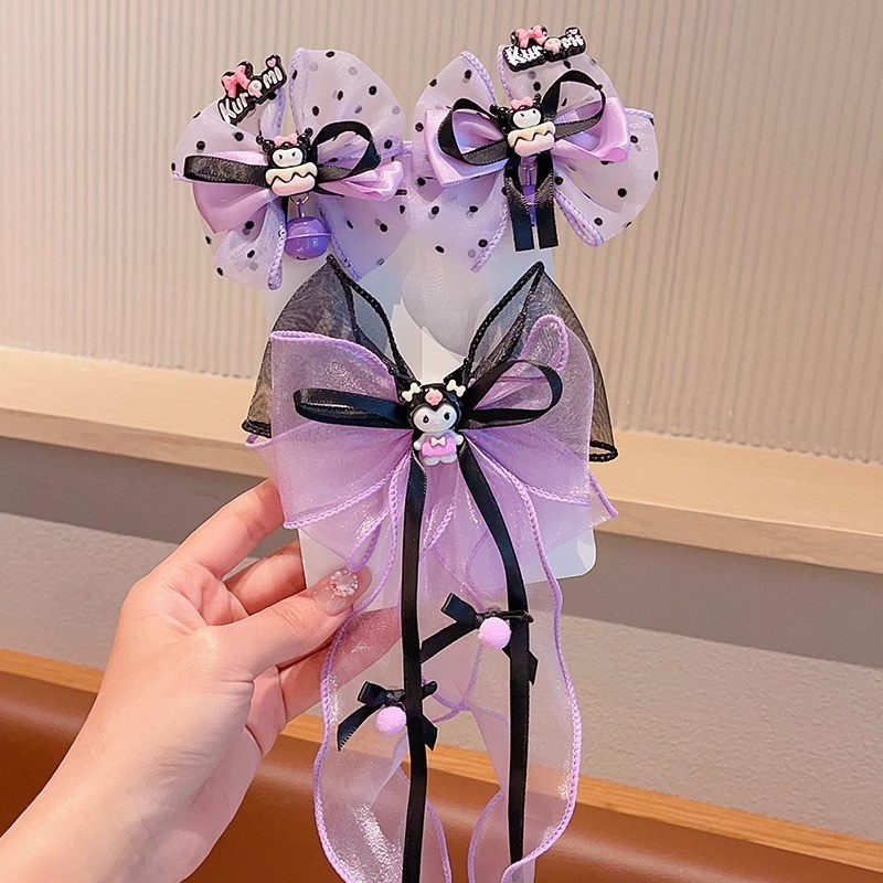 Kuromi Hair Accessories Girls Bow Hairpin Influencer Little Princess ...