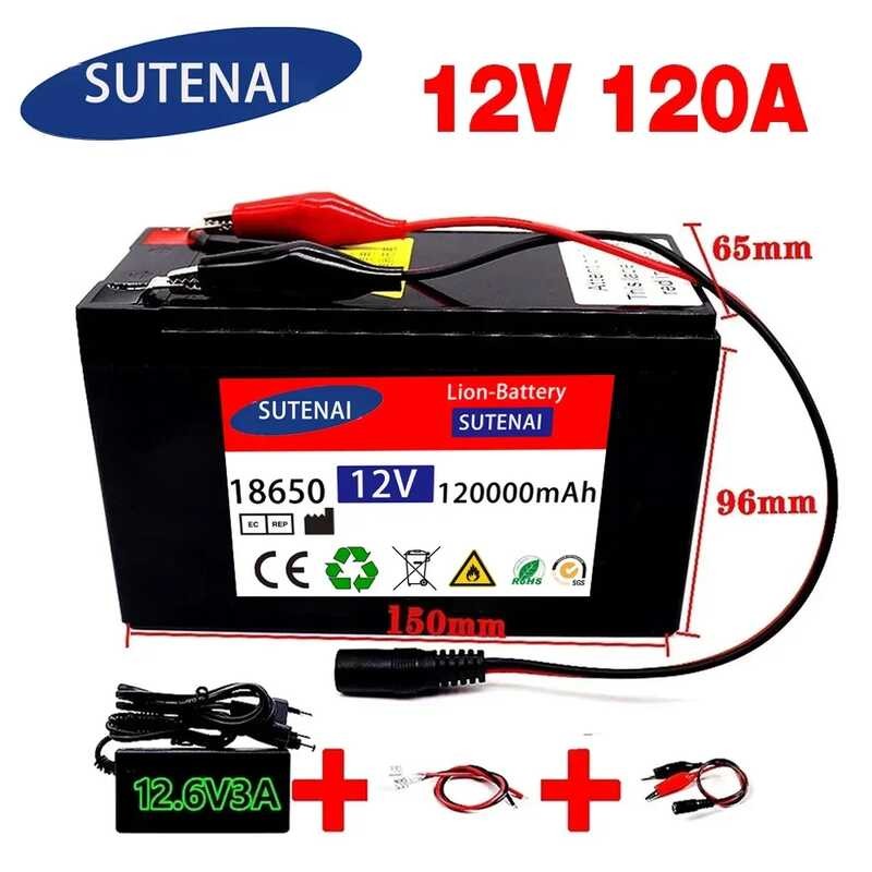 Upgraded 12V 120A Li Ion 18650 Electric Vehicle Lithium Battery Pack 9V- 12V 35Ah 120Ah Built-In ...