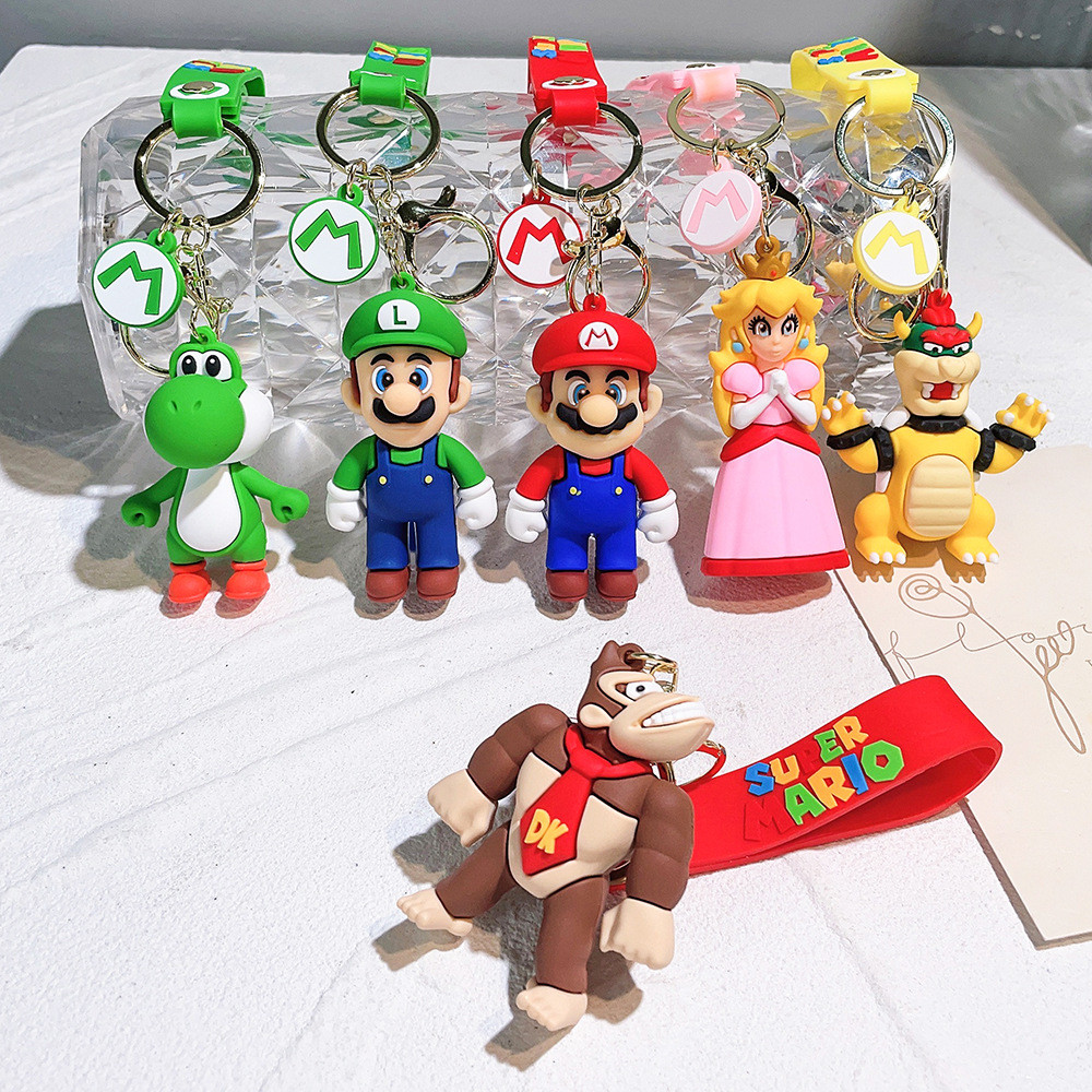 Super Mario Key Buckle Pendant Cartoon Cute Car Keychain Doll Animation ...