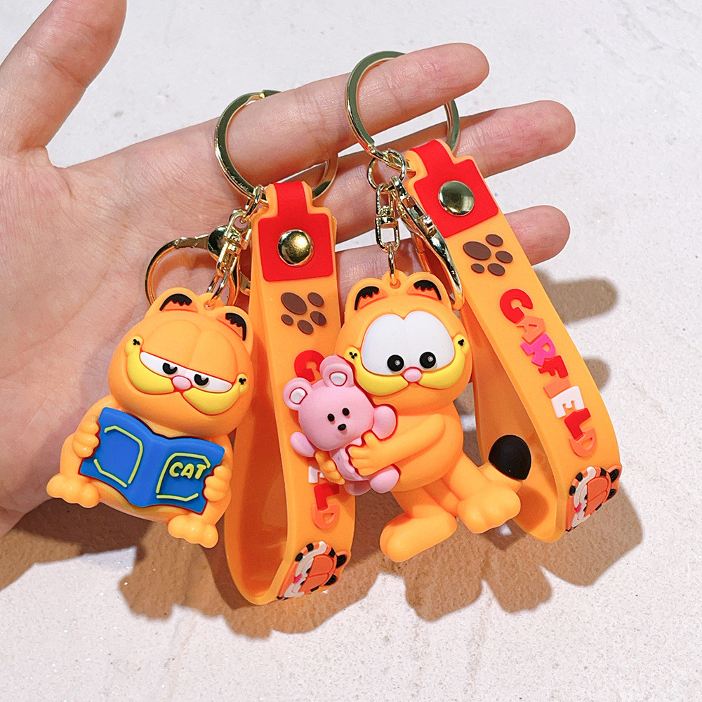 【12-hour Shipping】 Garfield Keychain Cartoon Cat Key Pendant Soft ...