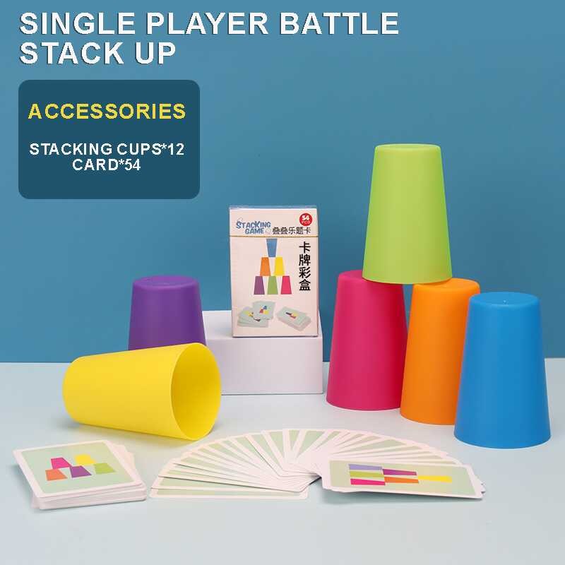 Cups Stacking Color Sorting Toddlers Double Battle Stacked Cup Game ...