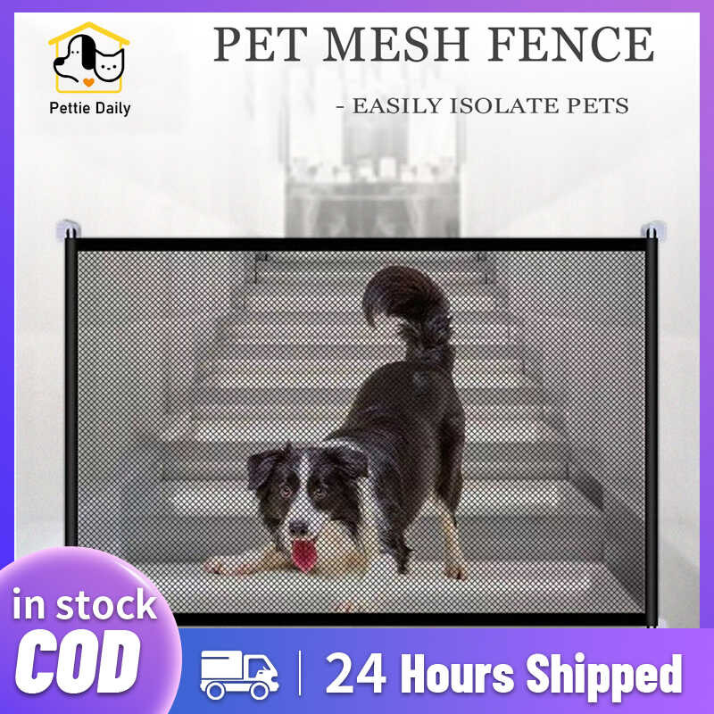 Foldable Mesh Safety Dog Cat Isolation Fence Portable Pet Gate Door ...