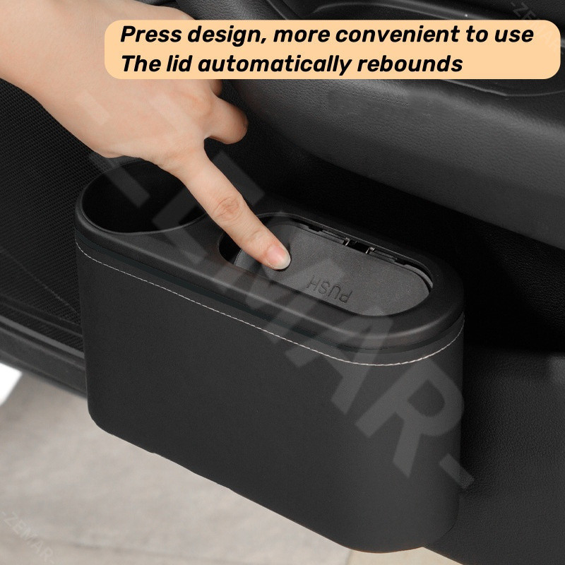 2 IN 1 Tesla Car Inside Trash Can Water Cup Holder Hanging Dustbin ...