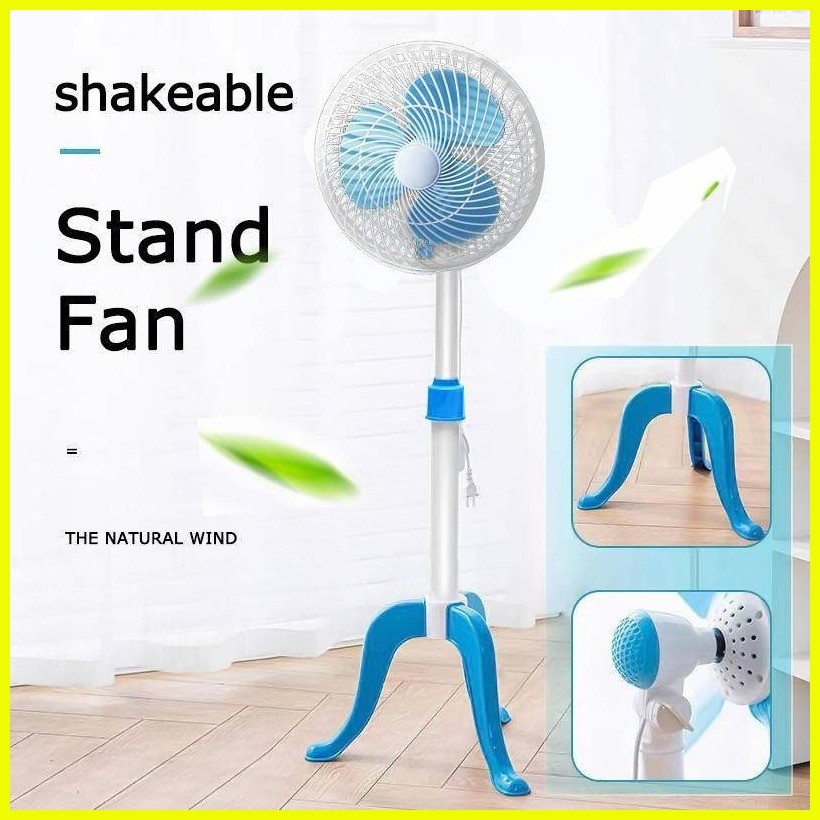 Stand Fan 40W Shakeable Head Floor Fan 3 Blade Electric Fan for ...
