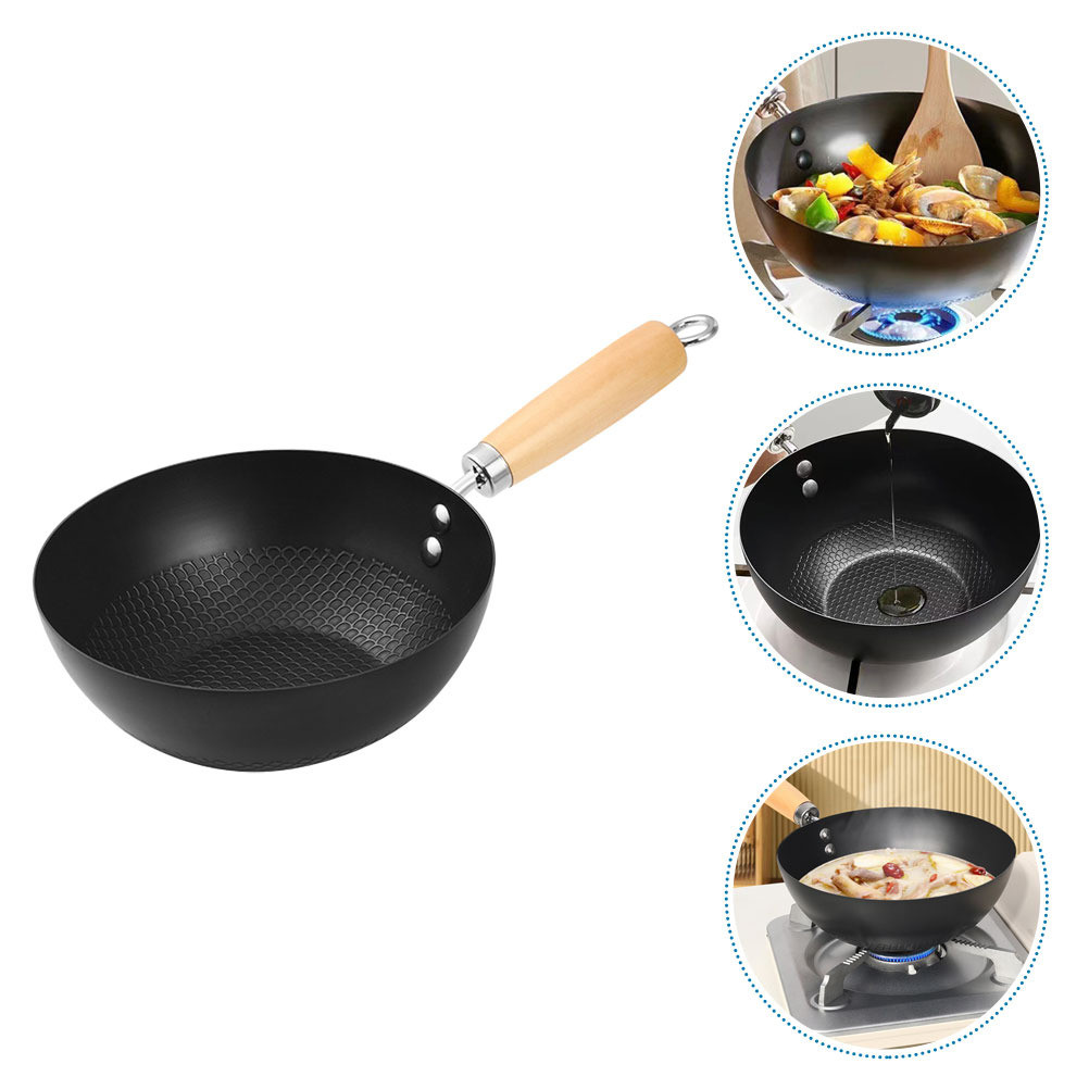 Wok Frying Pan Small Kitchen Cookware Camping Wo For Electric Stove Non ...