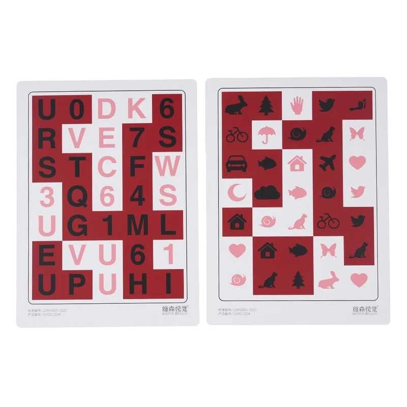 8Pcs Anti-Suppression Letter VT Chart Trainer Vision Training Tools for ...