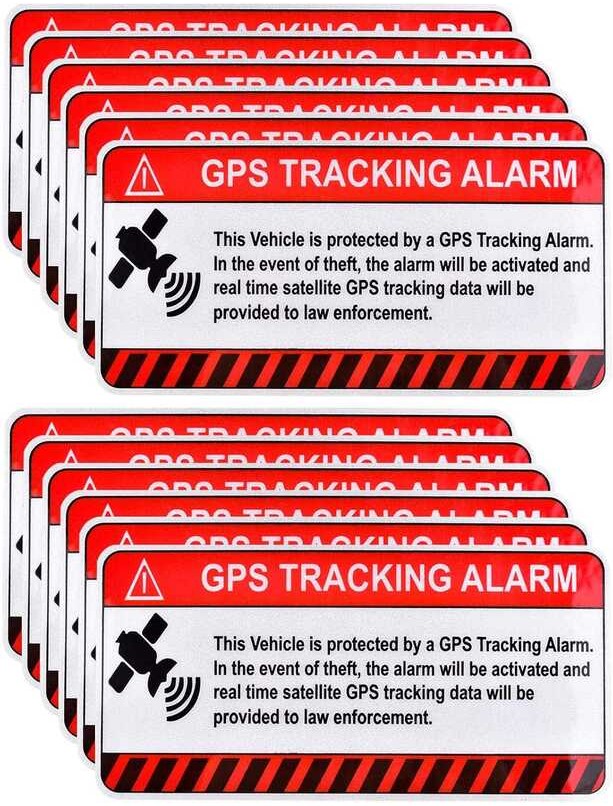 stickers 12 tracking for anti-theft, car warning signs, self-adhesive ...