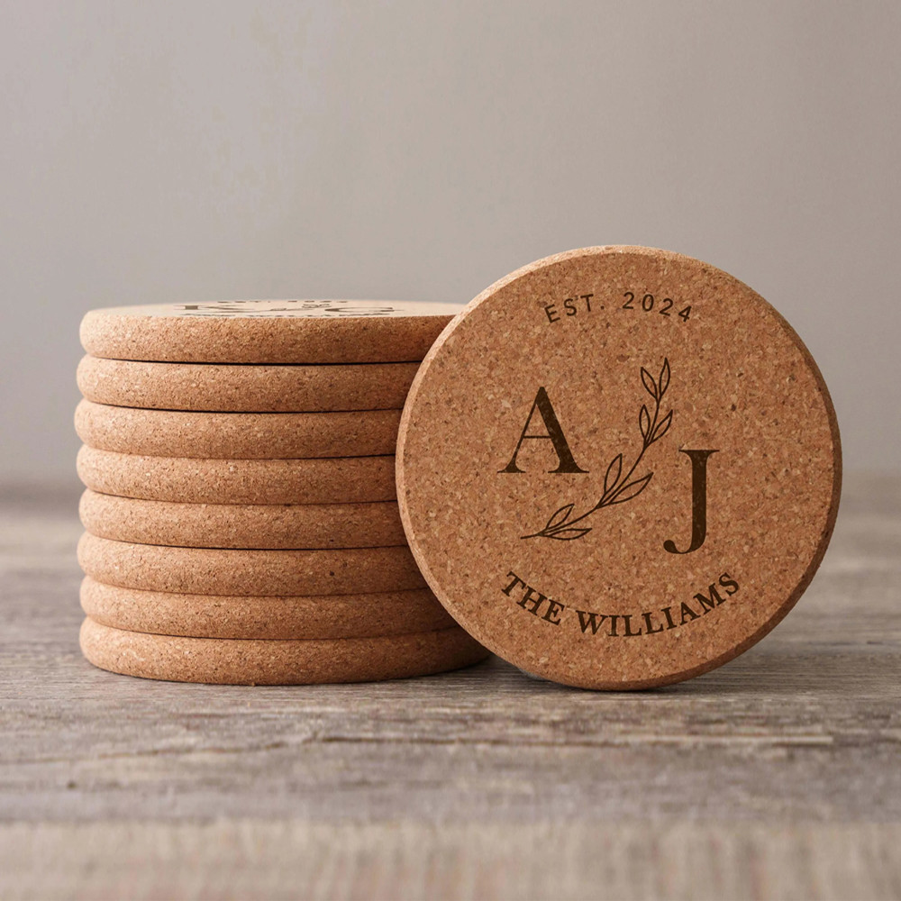 Free Personalized Custom Cork Coaster Bulk Wedding Favors for Guests ...