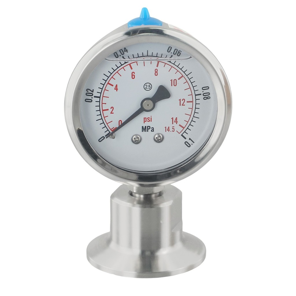 ISHOWMAL ️0-0.1MPa Manometer 50.5mm OD Tri Clamp Membrane Pressure ...