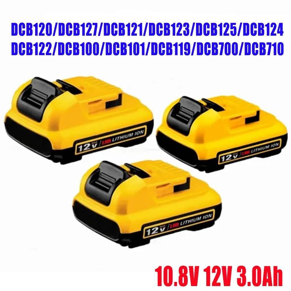 Replacement for DCB120 Lithium-ion Batteries 12V 3Ah DCB123 DCB125 ...