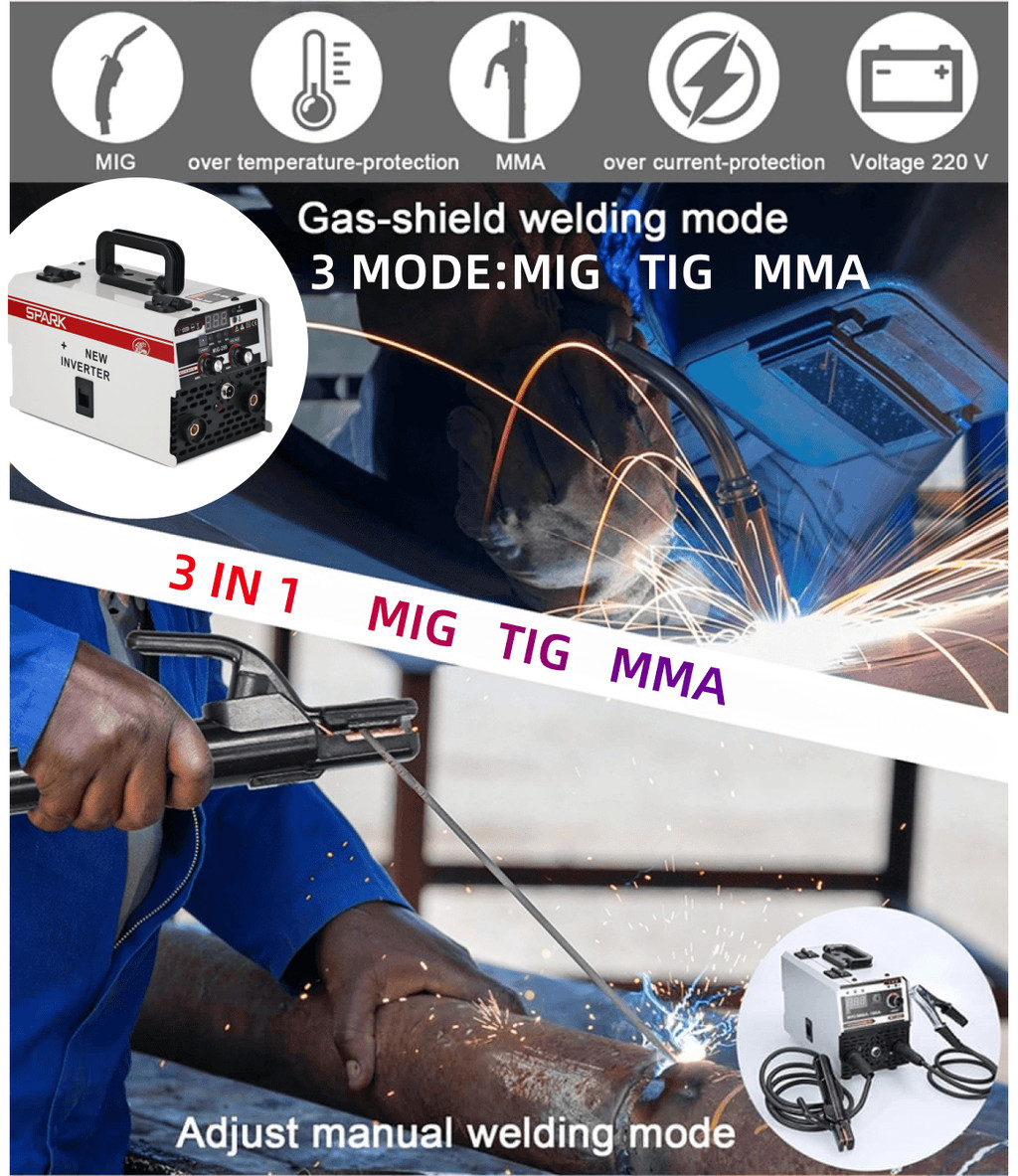 SPARK MIG 3IN1 Welding Machine 7KG Inverter 200 /250 /300 /400 IGBT ...
