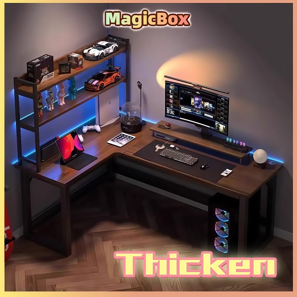 L-shaped Computer Table Carbon Matte Gaming Table Bearing 800KG Home ...