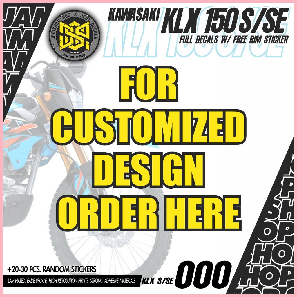 Kawasaki KLX 150 S/SE Variant Latest Model Full Decals w/ Free Rim ...