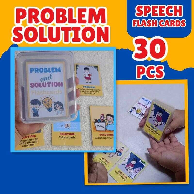 Problem Solution Flashcards Speech Therapy Cards Thinkingtots.Shop 3Fc ...