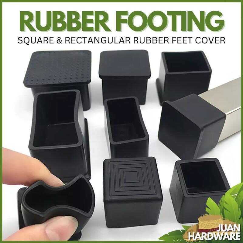 Rubber Footings Tubular Square & Rectangular Chair Table Foot Cover Non ...