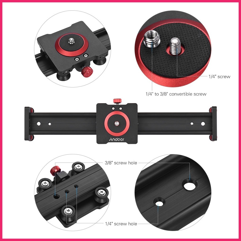 IN StockAndoer 30/40/50cm Aluminum Alloy Camera Track Slider Video ...