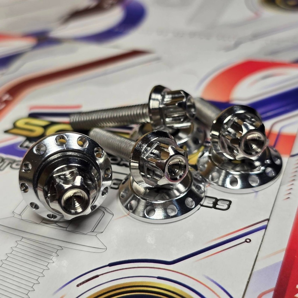 SC SIAM VISOR BOLT WITH DOTTED WASHER CNC / WINDSHIELD BOLT NMAX AEROX ...