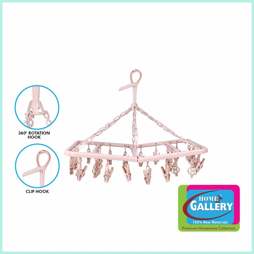 Home Gallery Plastic Hanger With 24 Pegs, PP (Polypropylene ...