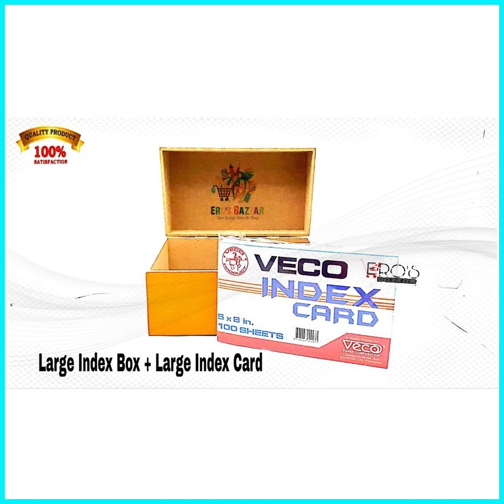 Wooden Index Box w/ Index Card (Large) | Shopee Philippines