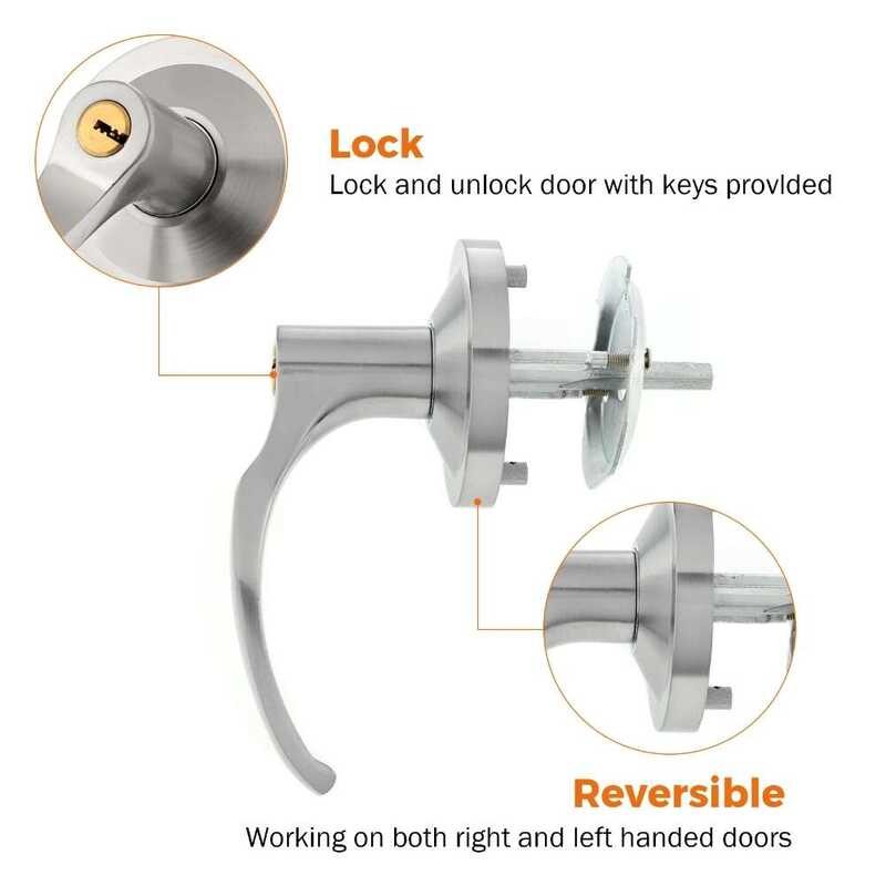Bar Push Panic Exit Device With Exterior Lever Emergency Lock Keys ...