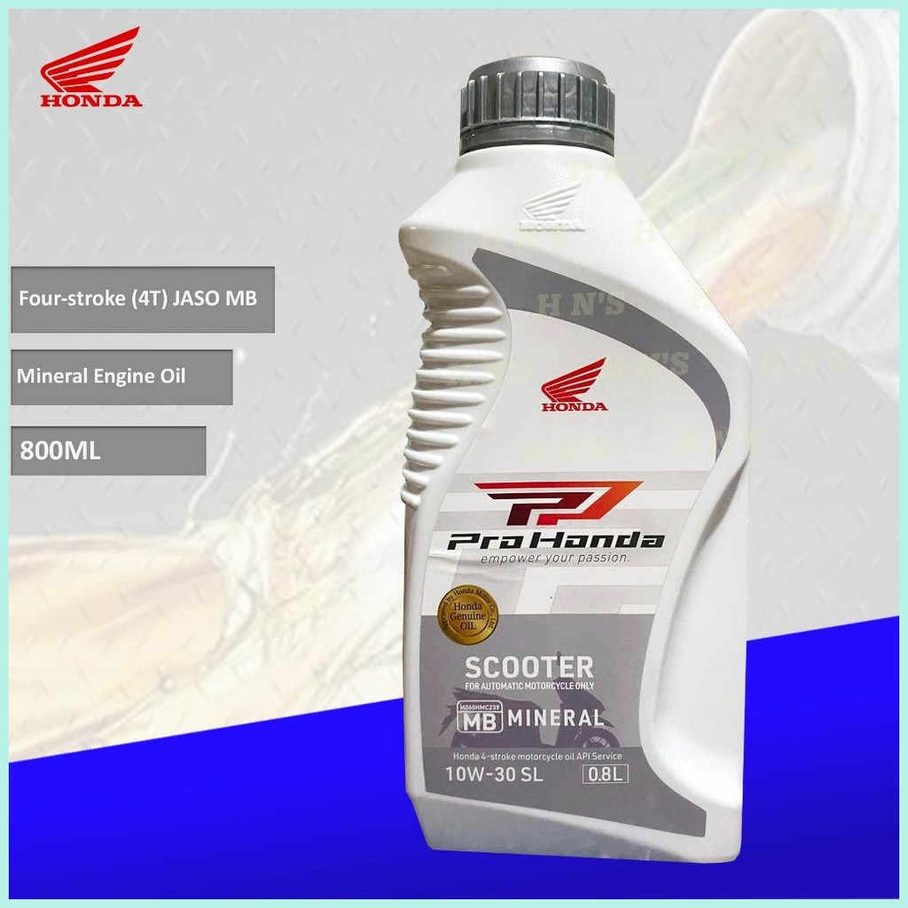 Honda Genuine Engine Oil 4T 10W-30 Scooter Mineral ( Pro Honda Gray ...