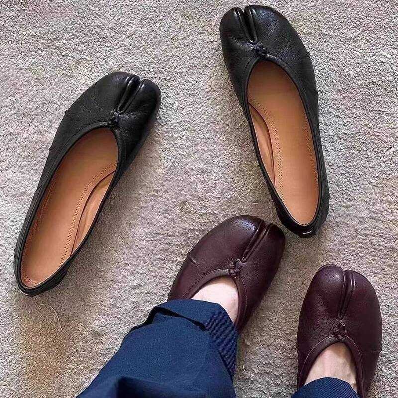 Trend COD Women Flat Ballet Tabi Toe-Shaped Single Flats Female Pig Hoof Leisure Soft Mocassins ...
