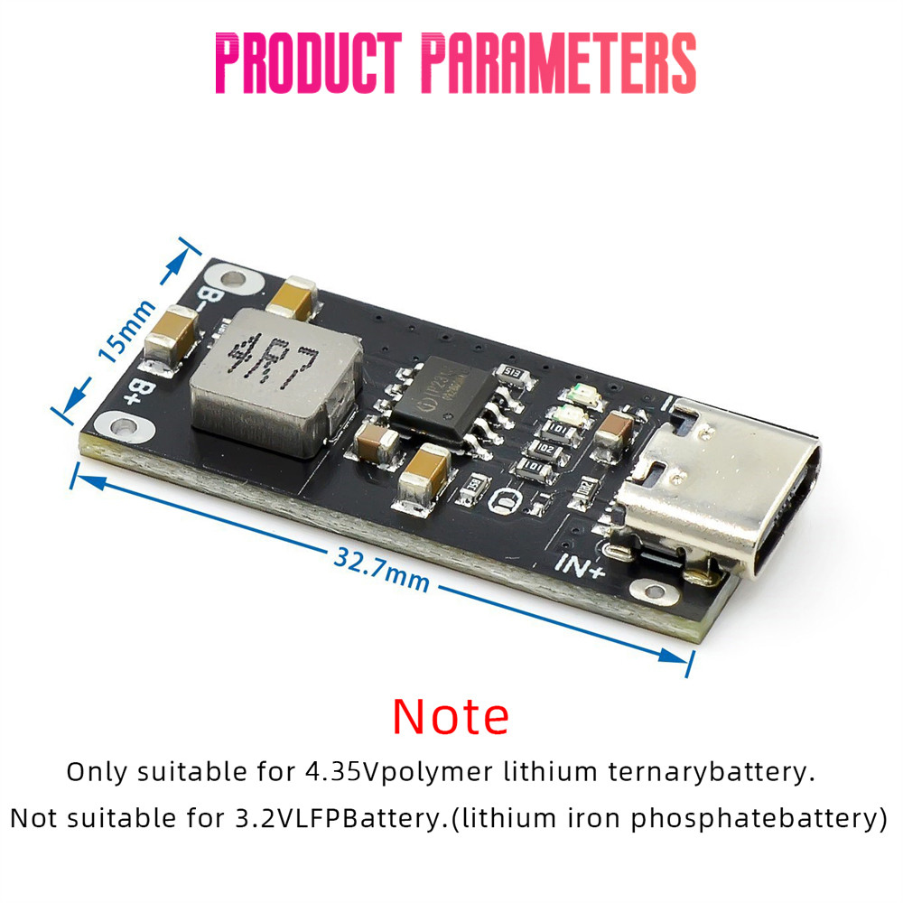 Type C Fast Charging Module Board 3A-IP2312 5V-4.2V Polymer Lithium ...