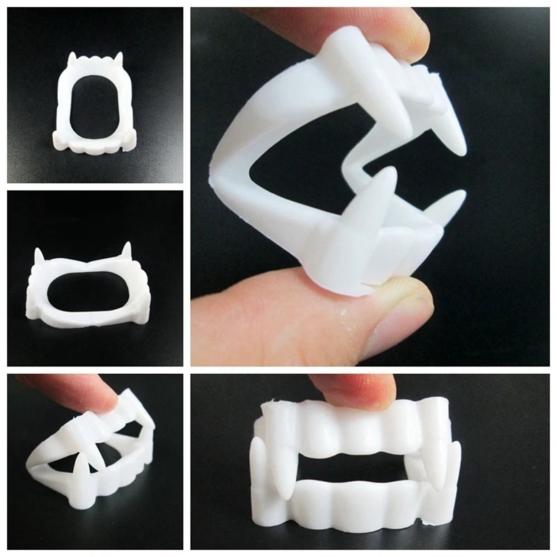 5PCS Halloween Vampire Teeth for Kids Adults Plastic Fake Teeth Toy ...