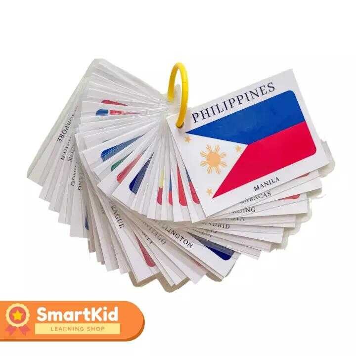 Flags Countries With Capital Back-To-Back Print Laminated Small Flash ...