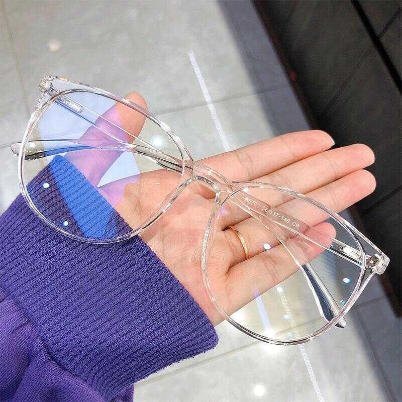 【Fulisa】Fashion Glasses Frame Personality Flat Mirror Transparent Retro ...